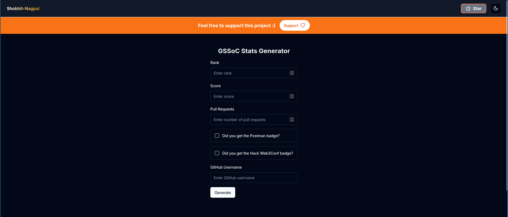 GSSoC Stats Generator